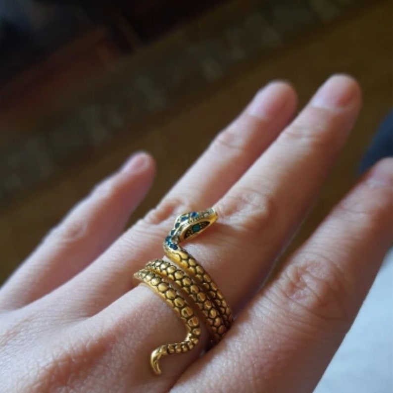 Gold Snake Ring Snake Statement Ring Snake Goth Ring 21st | Etsy UK