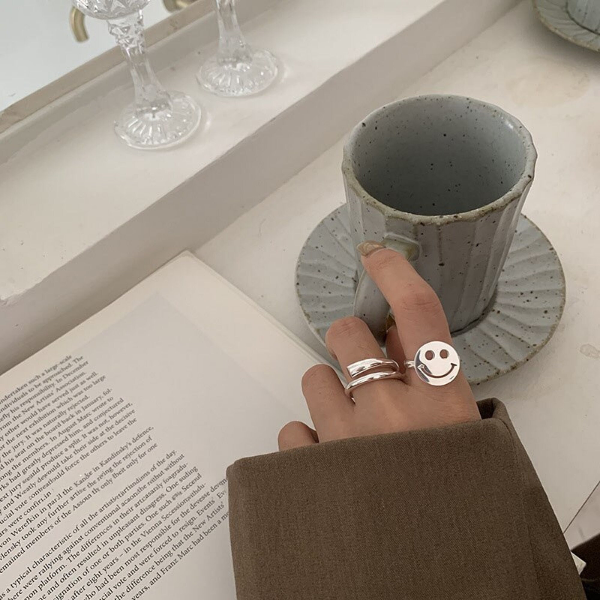 Smiley face Ring Smiley Ring Smiley adjustable ring Silver | Etsy