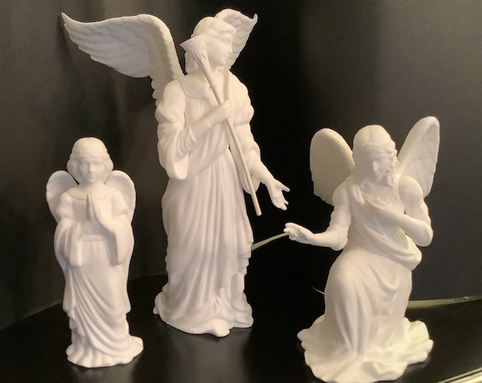 Vintage LENOX Angels in Adoration- Boxed, Set of 3 White Angels, 1989 ...