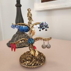 Vintage Earring Holder, 60s Sam Fink Organizer, Gold Earring Display ...