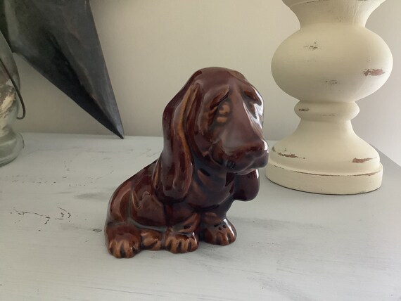 Hound Dog Figurine Mid Century Porcelain Haeger USA Dog - Etsy