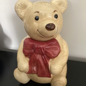 Vintage Pottery Poppy Trail Teddy Beau Bear Cookie Jar, Metlox Brand ...