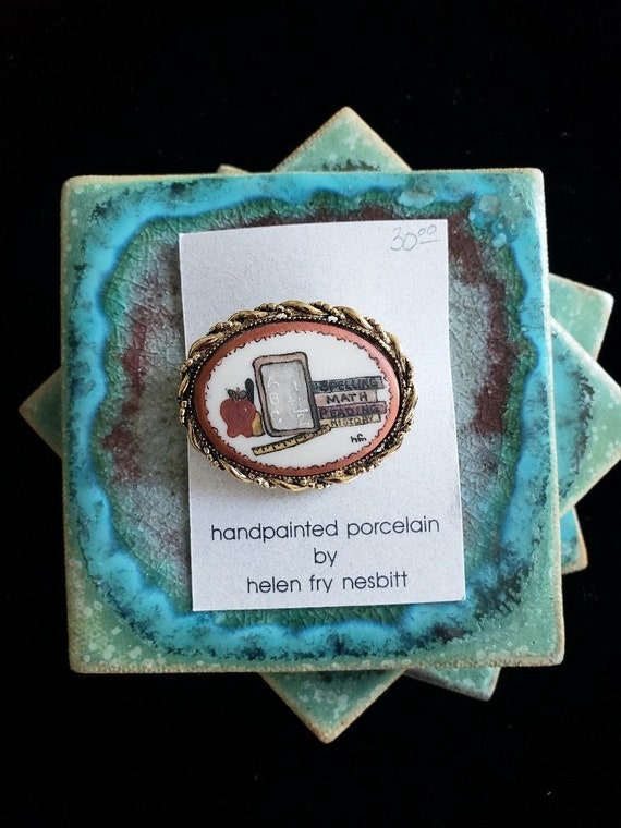 Vintage teacher pin brooch - Gem