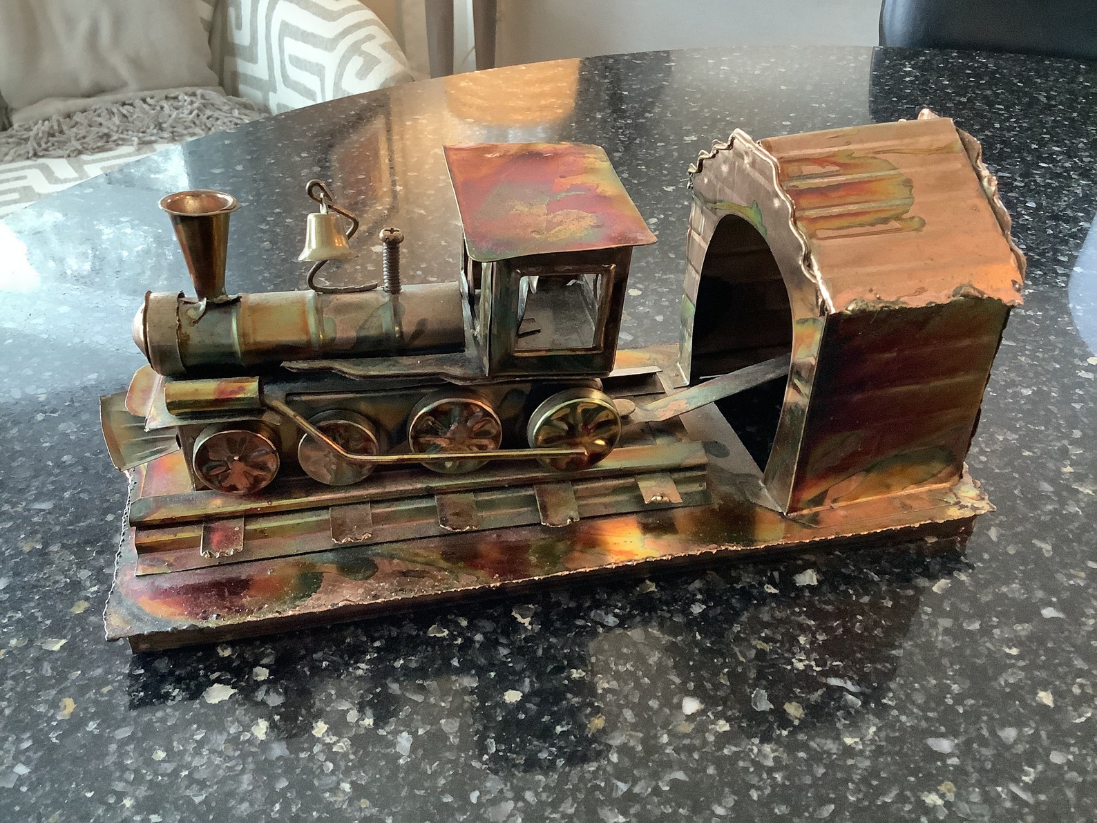 Vintage Berkeley Designs Copper Music Box Train on Track - Etsy