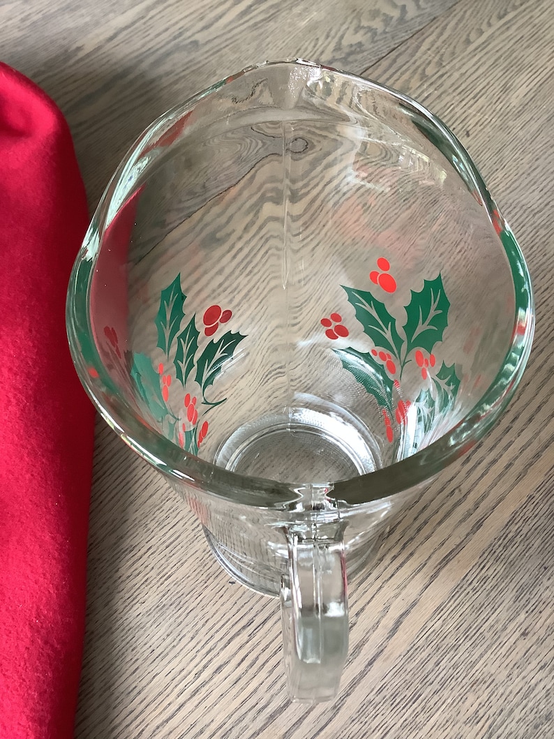 Vintage Crisa Glassware Lexus Holly Berry 7 Piece Set Made N - Etsy