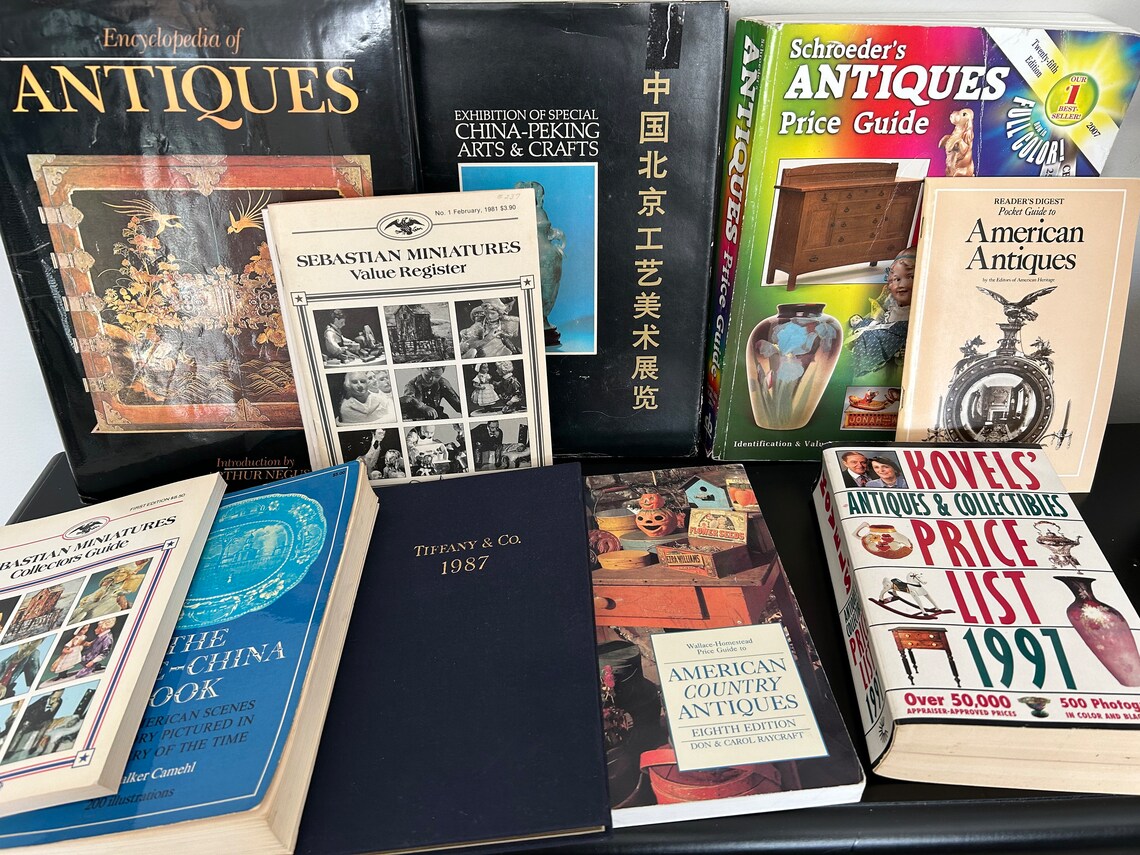Vintage Lot of Antique Books, Antique Guides, Tiffany & Co. 1986 ...