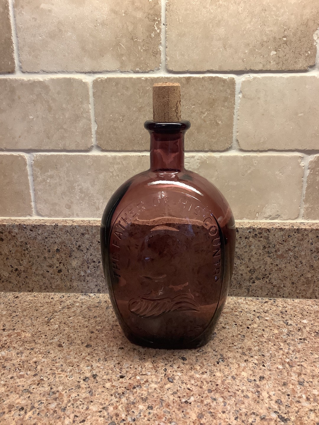 Wheaton Purple Decanter, Purple “the Father of His Country” WASHINGTON ...