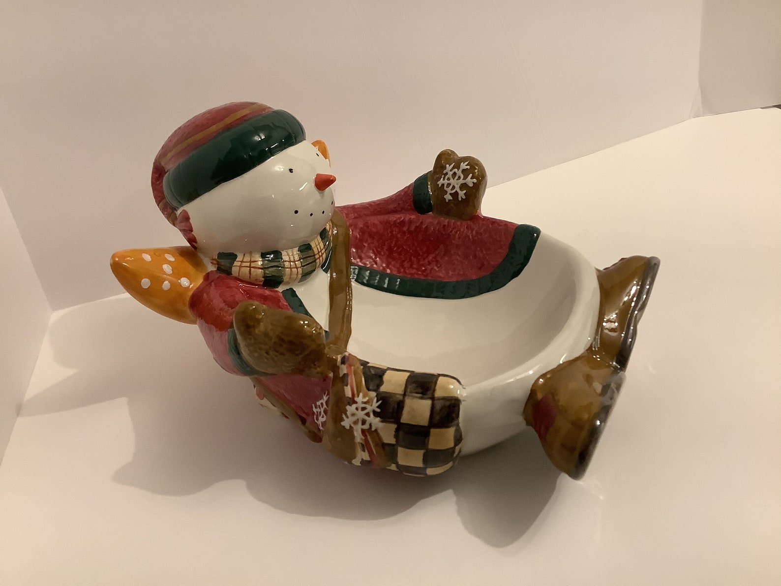 Christmas Snowman Dish Vintage Snow Angel Snowman Candy - Etsy