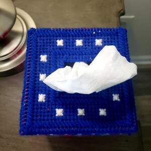 Red, White & Blue Tissue Covers (PAIR), Needlepoint Yarn Plastic US ...