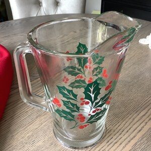 Vintage Crisa Glassware Lexus Holly Berry 7 Piece Set, Made N Mexico ...