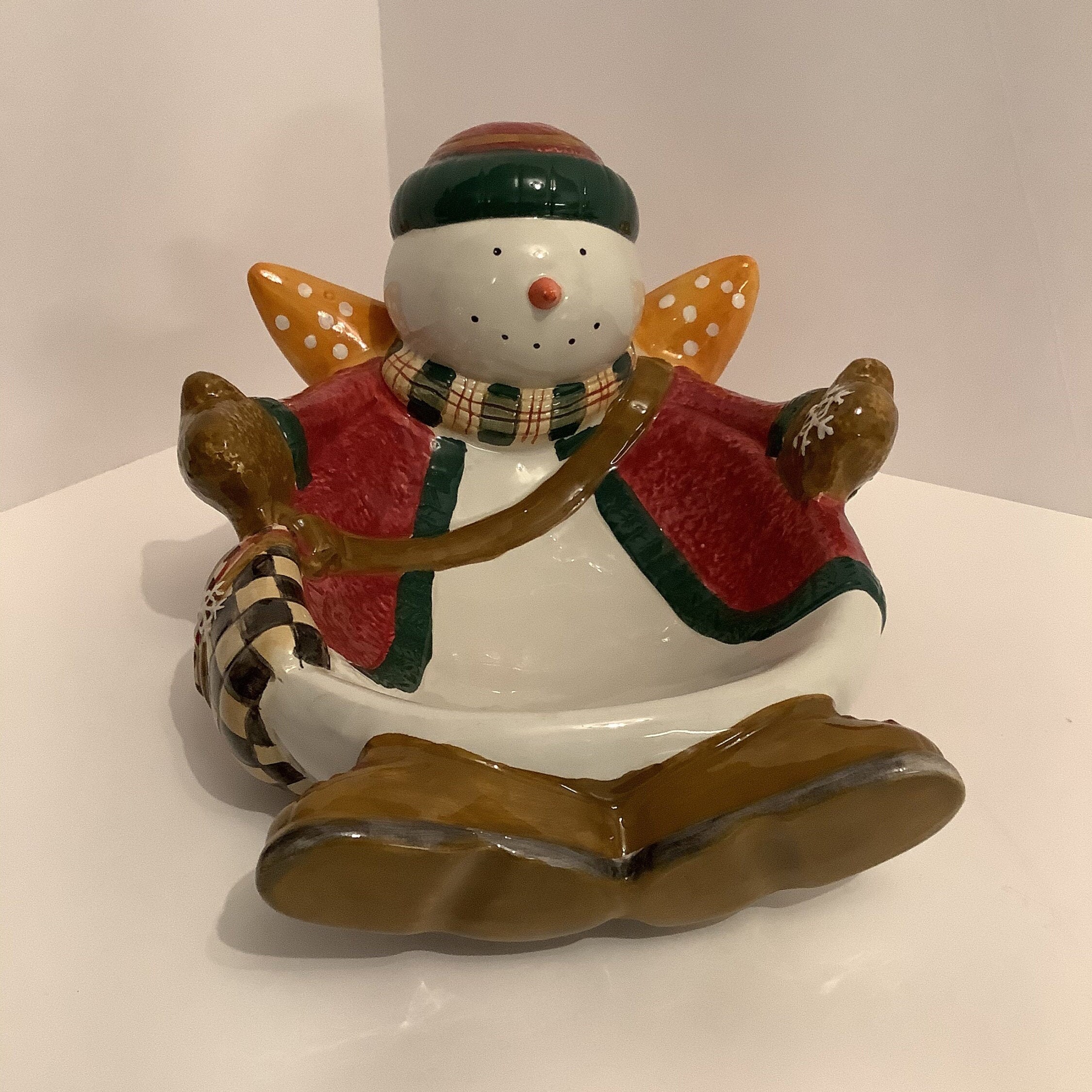 Christmas Snowman Dish Vintage Snow Angel Snowman Candy - Etsy