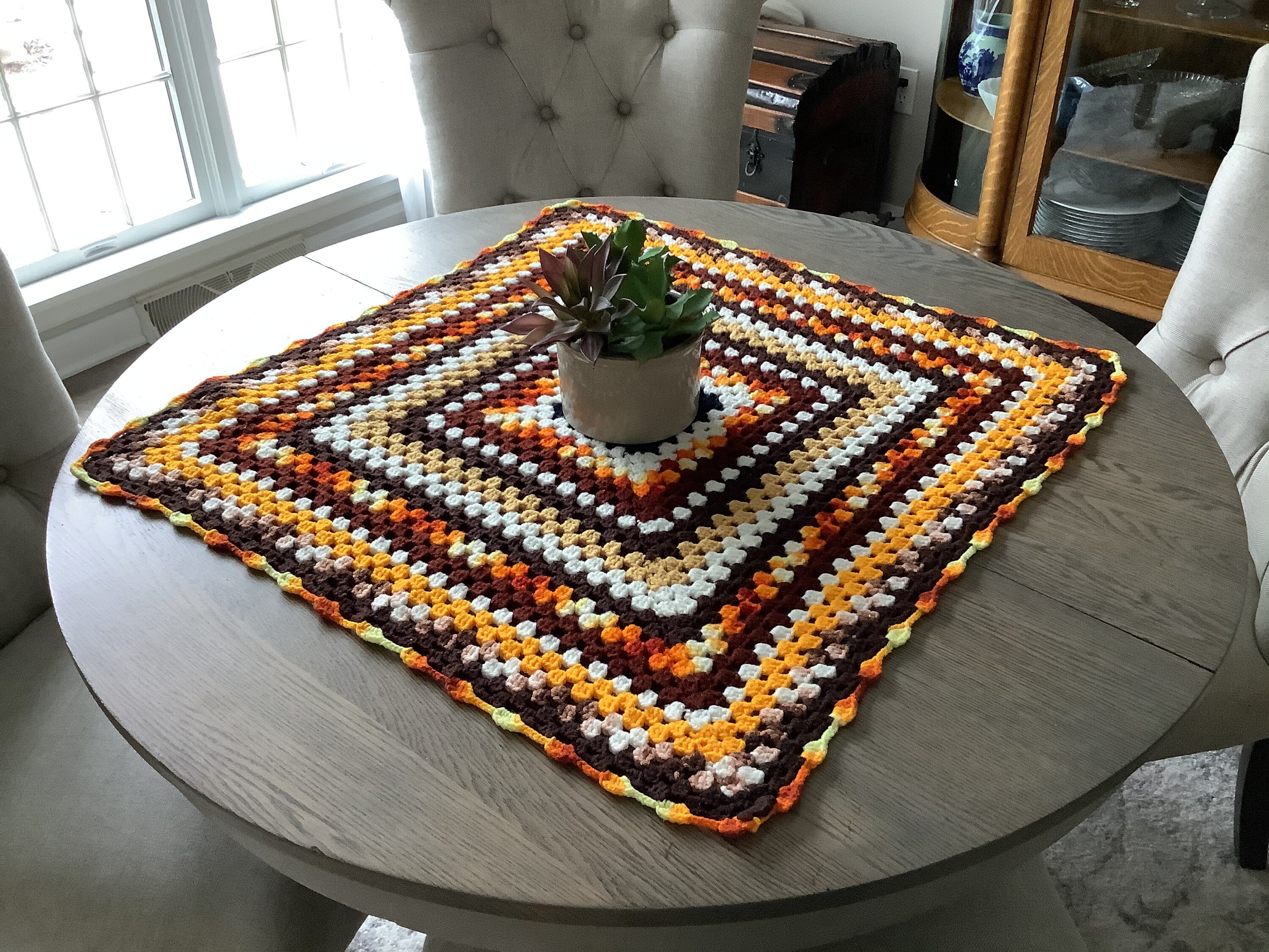 Crocheted Retro Table Accent, Hand-crocheted Table Centerpiece ...
