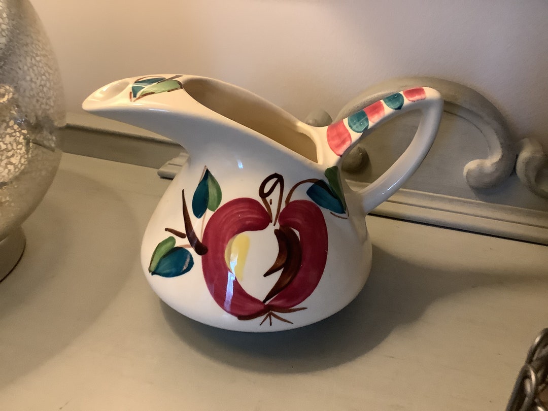 Apple Puritan Pottery Pitcher, 1940’s Retro Apple Pottery, Kitchen ...