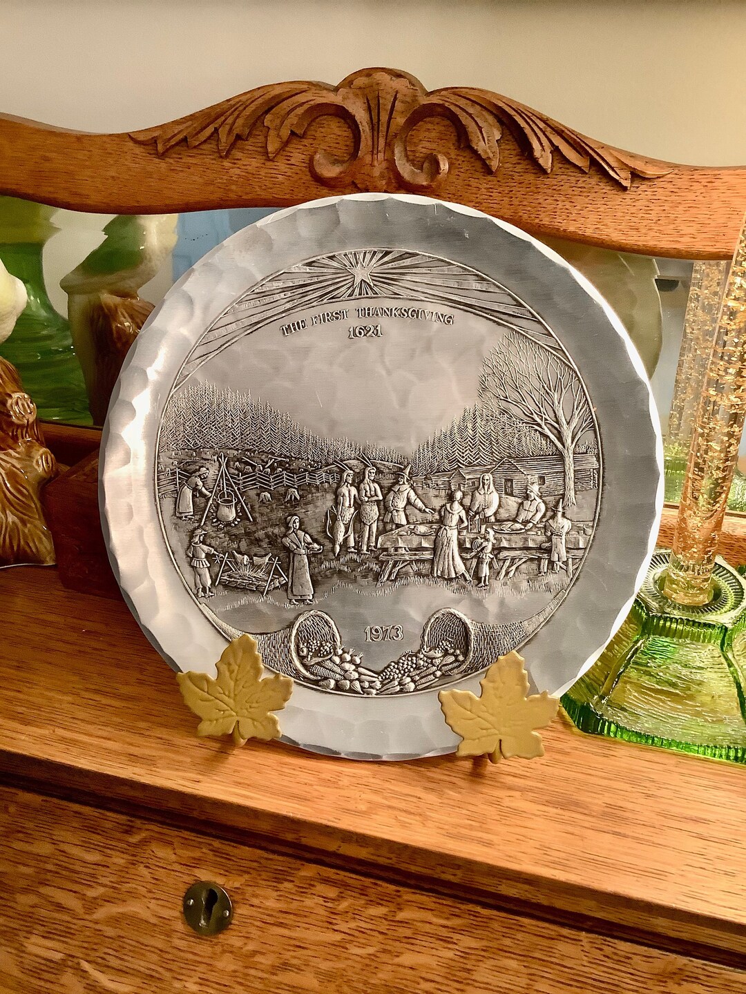 Vintage Wendell August the First Thanksgiving Plate, Hand Forged ...