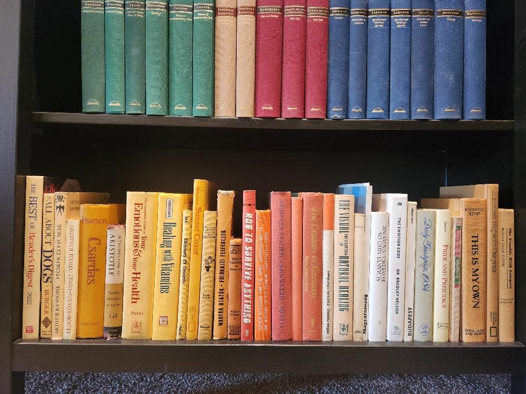 Vintage Neutral Books (31), Antique Farmhouse Book Decor, Shabby Chic ...