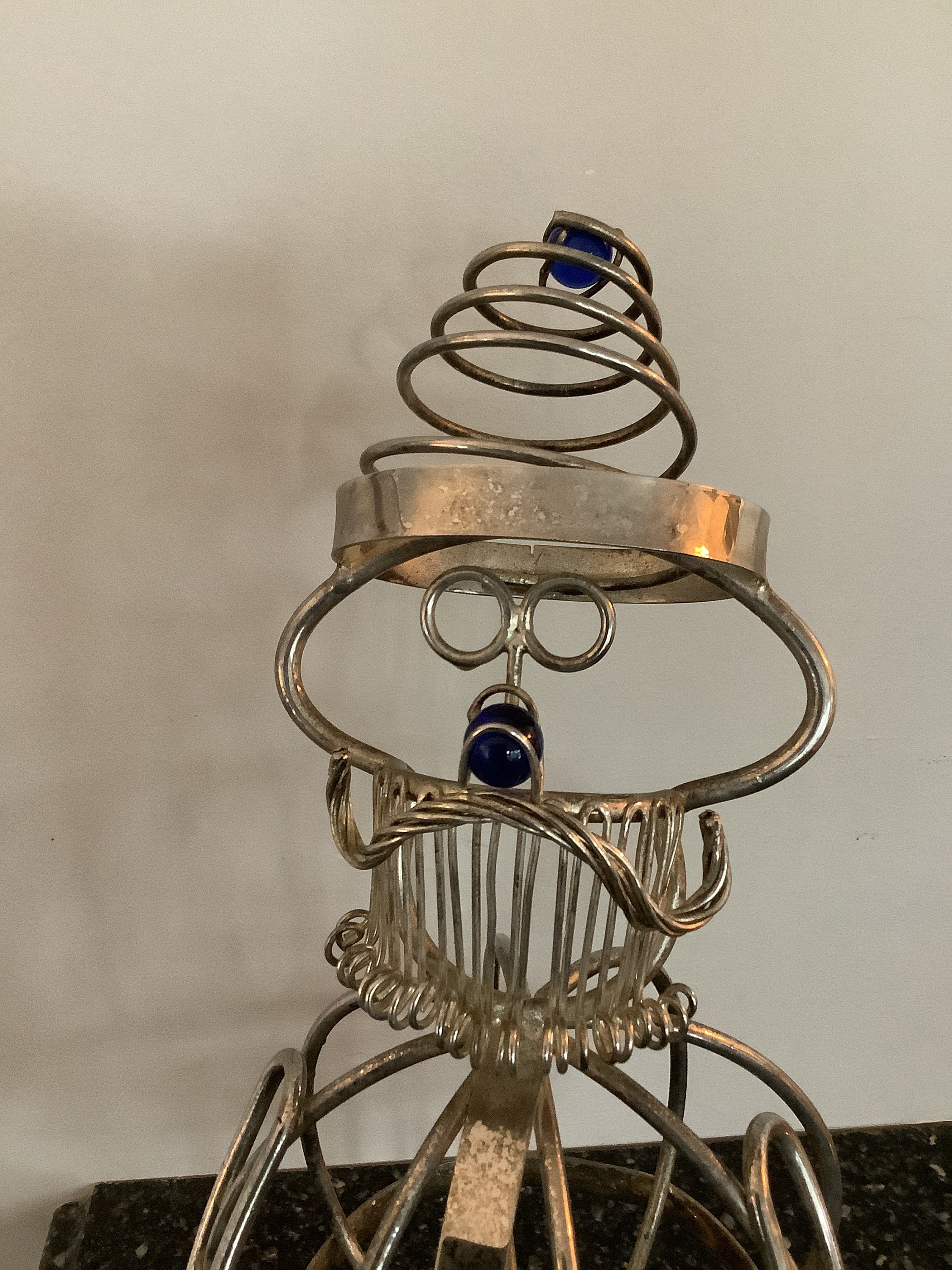 Vintage Metal Santa Figurine Votive Holder, Metal Wire Santa, Retro ...