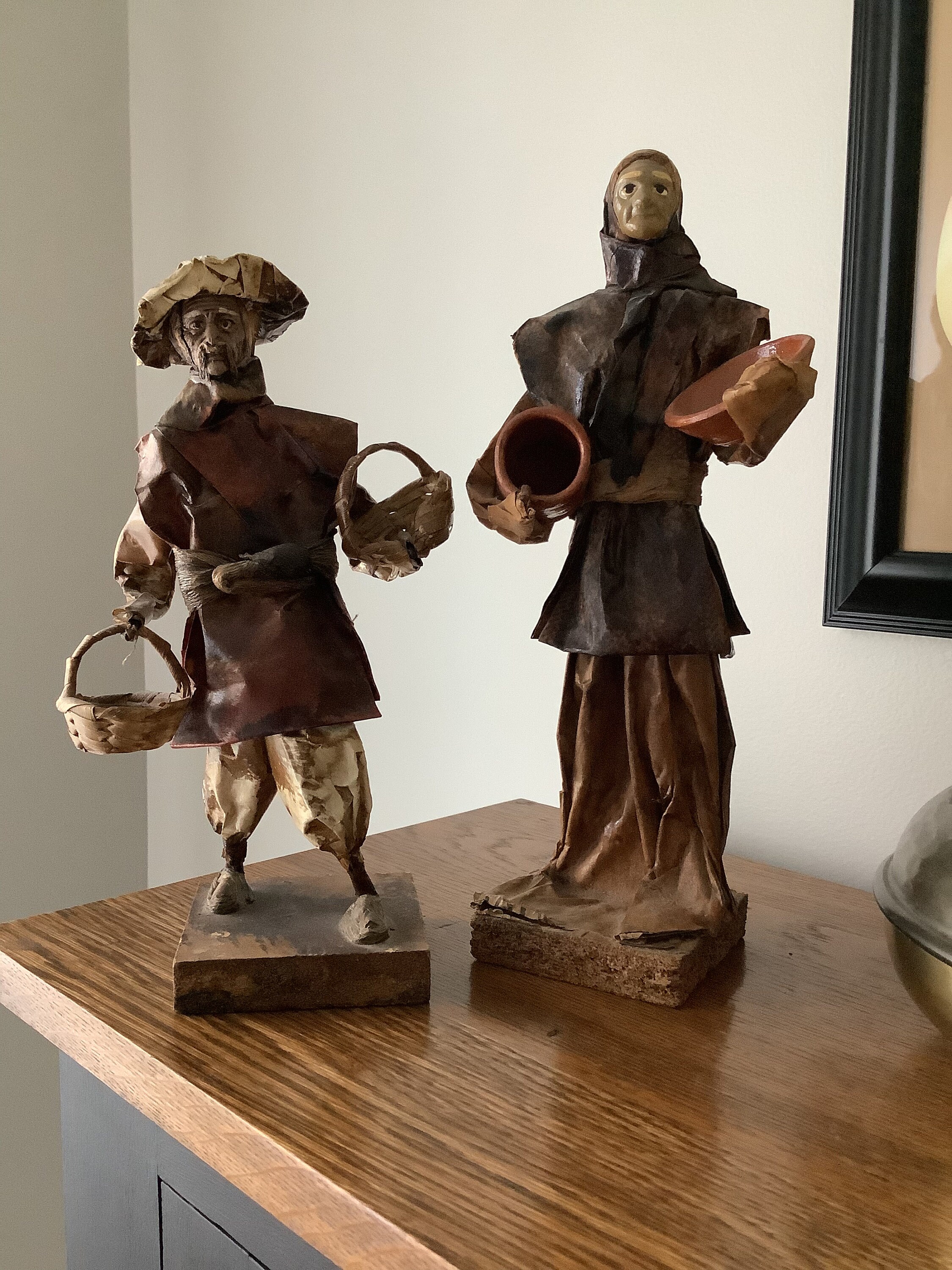 Mexican Folk Art Paper Mache Woman Holding Clay Pots and Man - Etsy