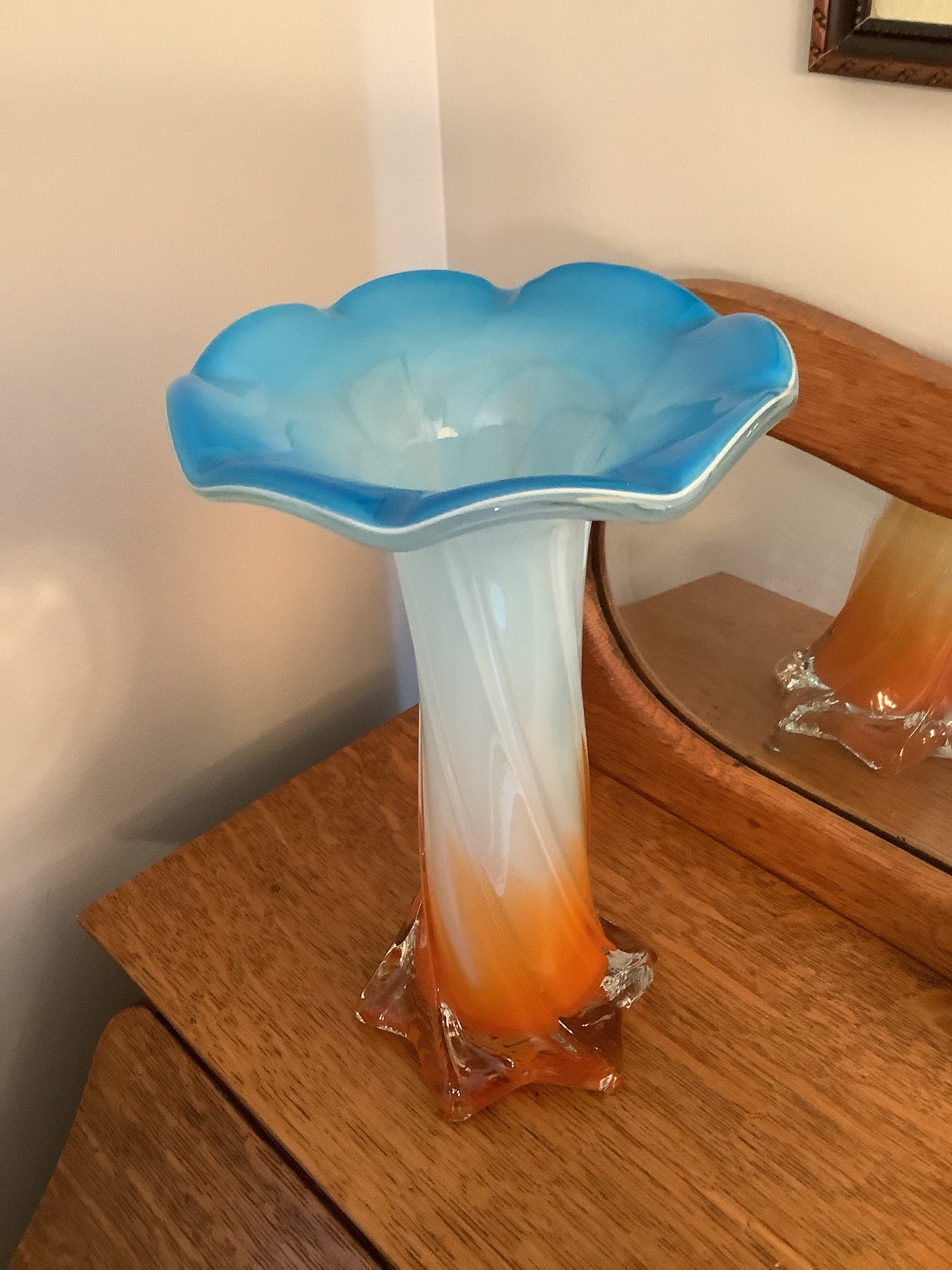Gorgeous Vintage Murano Style Art Glass Vase Encased Glass - Etsy