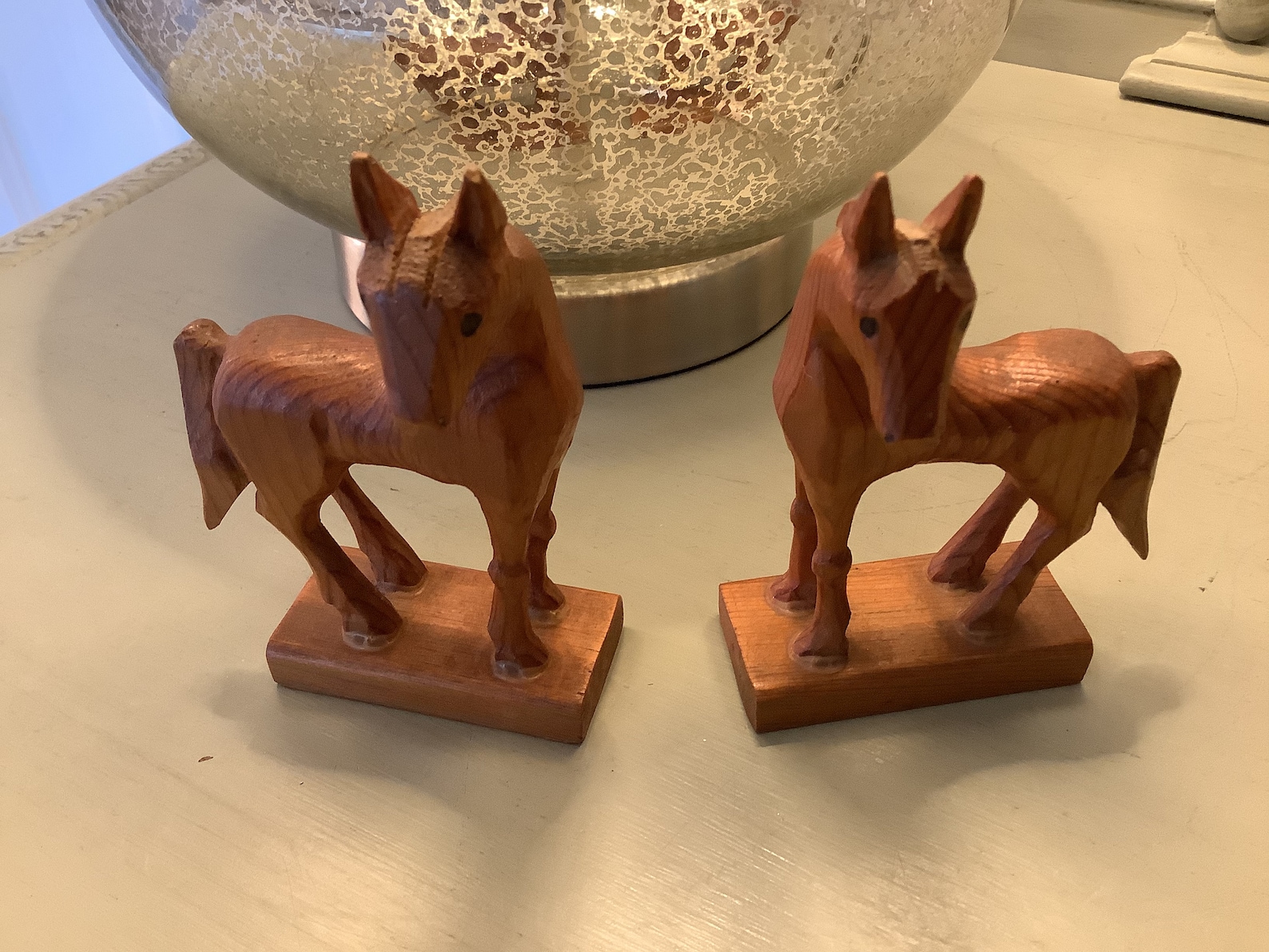 Vintage Hand Carved Animal Figurines. Hand Whittled Horses Signed by ...