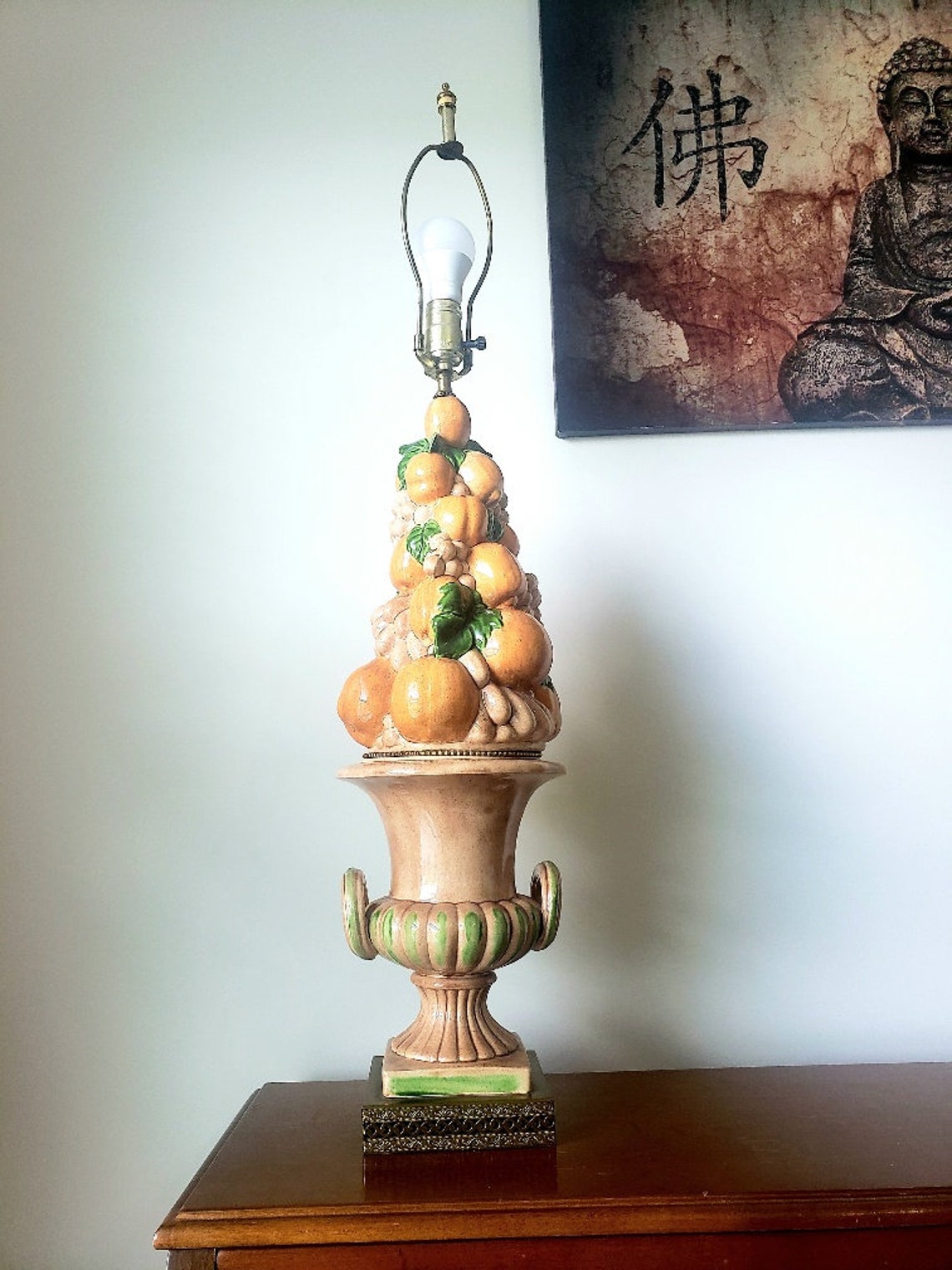 Vintage Lamp Vintage Ceramic Fruit Lamp Large MCM Ceramic - Etsy