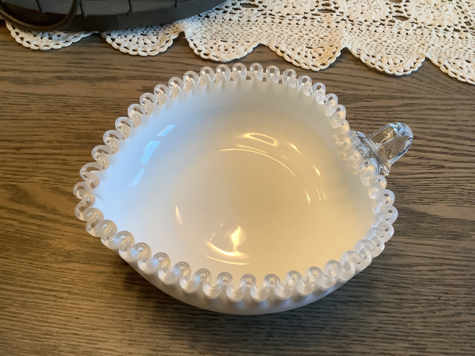Vintage FENTON Marked Silver Crest Heart Shaped Ruffled Nappy Candy ...