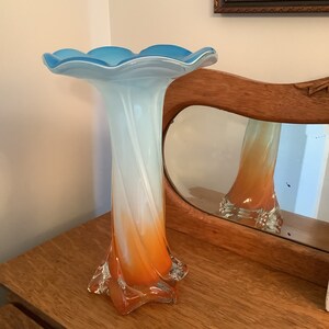 Gorgeous Vintage Murano Style Art Glass Vase, Encased Glass Collectible ...