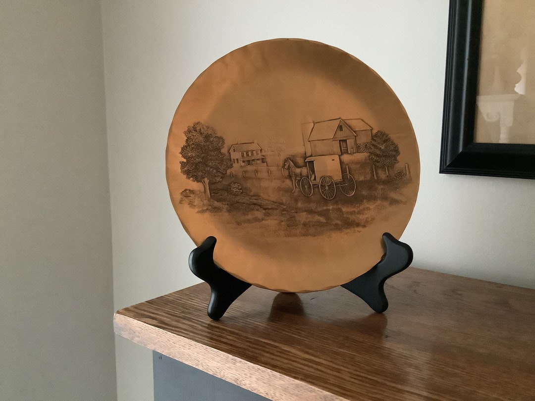Vintage Wendell August Forge Amish Farm Plate, Handmade in Solid Bronze ...