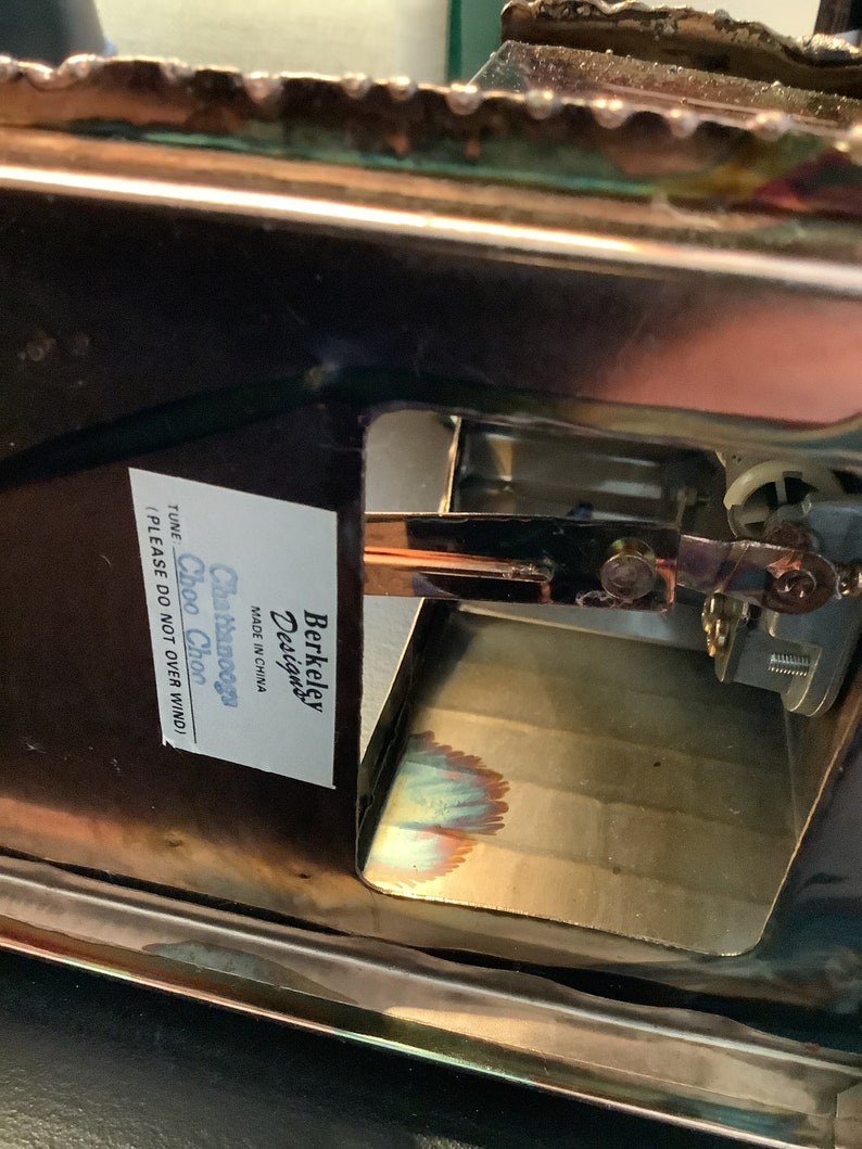 Vintage Berkeley Designs Copper Music Box Train on Track - Etsy