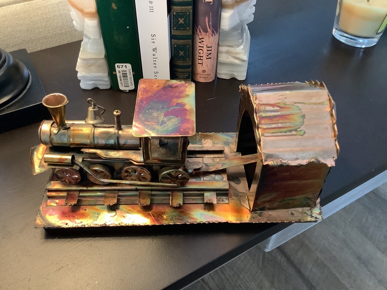 Vintage Berkeley Designs Copper Music Box Train on Track - Etsy