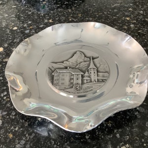 Vintage Swiss SIGG Metal Plate Geneva St Peter Cathedral Pierre Church ...