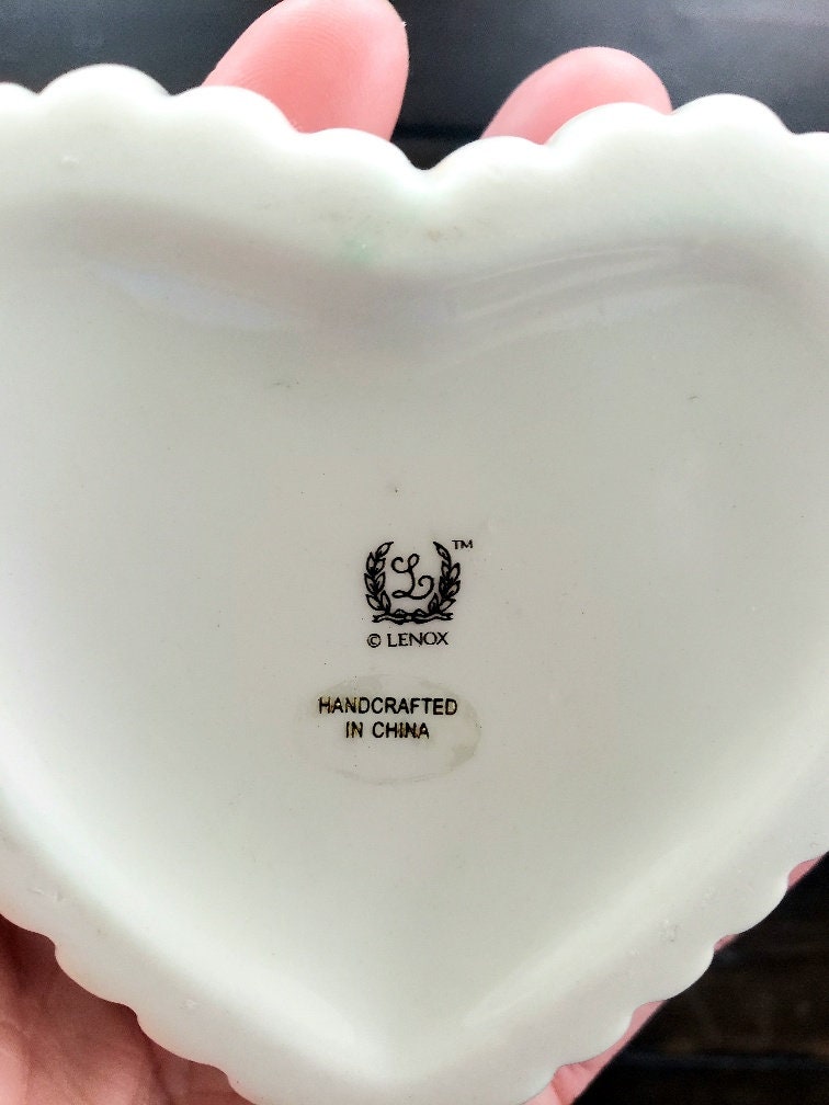 Lenox Heart Trinket Box W/heart Necklace, Lenox Heart Shaped Jewelry ...