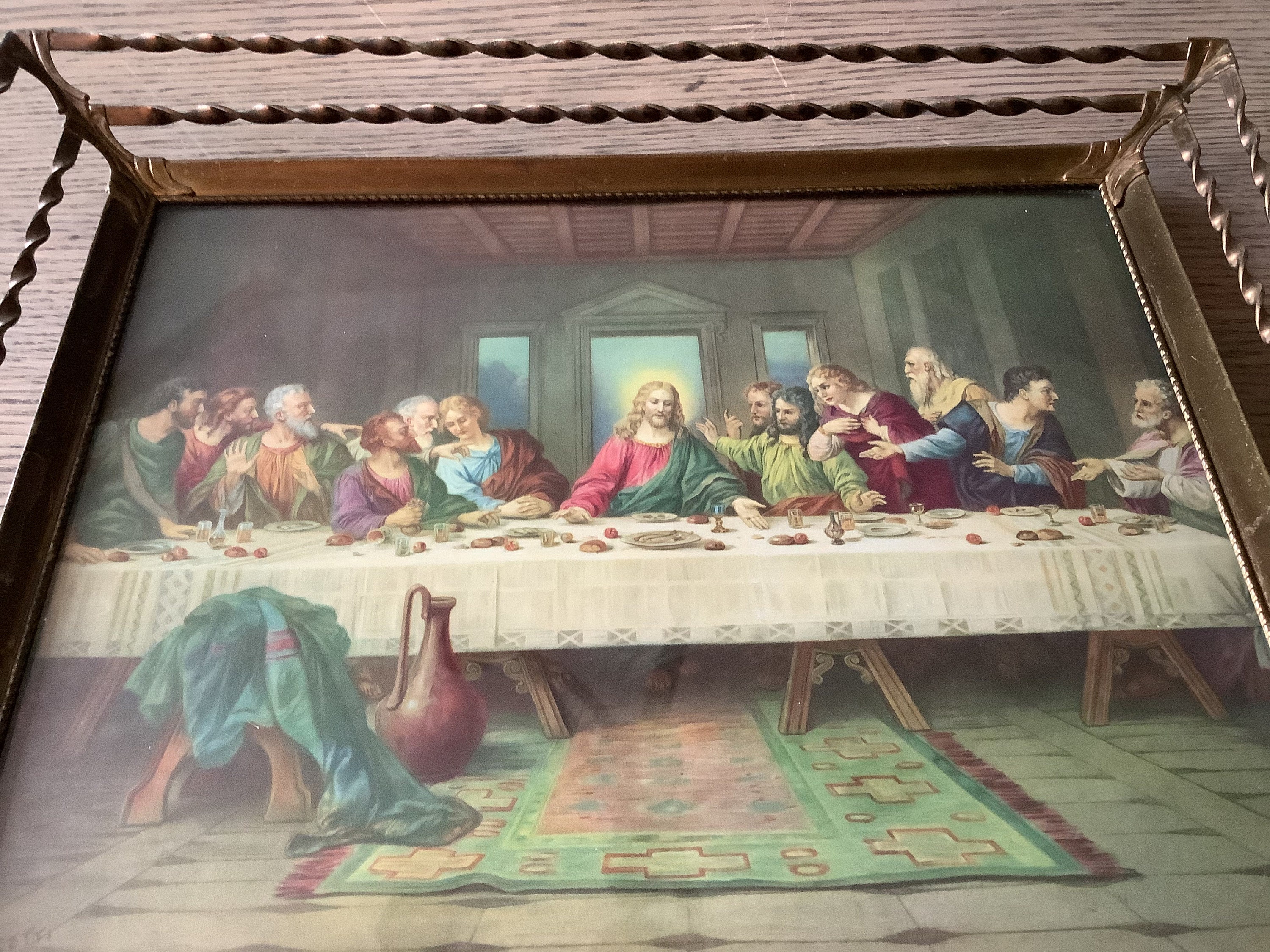 Vintage Last Supper Brass Wire Framed last Supper Picture - Etsy
