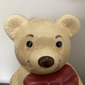 Vintage Pottery Poppy Trail Teddy Beau Bear Cookie Jar, Metlox Brand ...