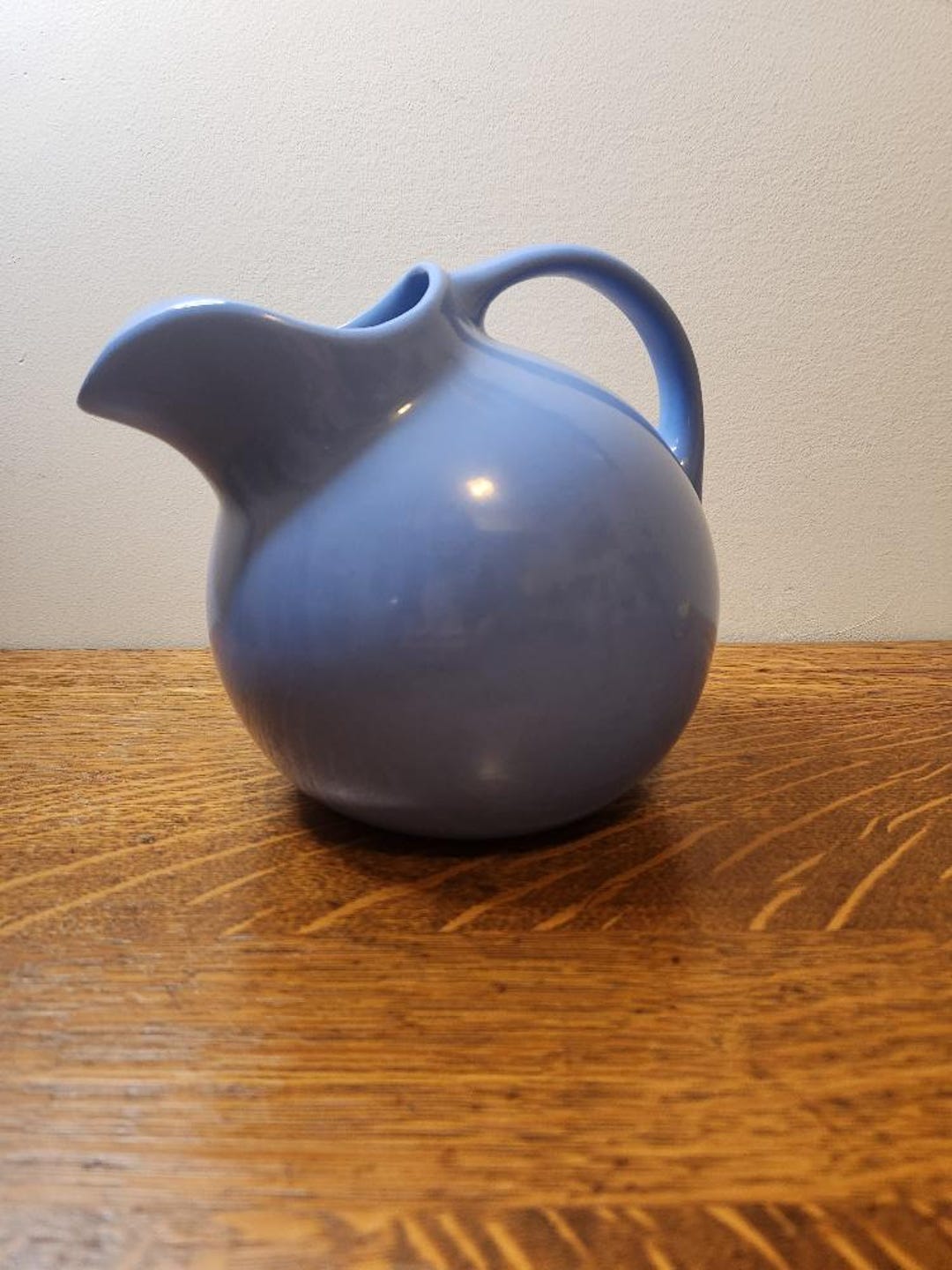 Vintage HALL #633 Blue Hall Tilt Ball Pitcher W/ Ice Lip, Blue Pottery ...