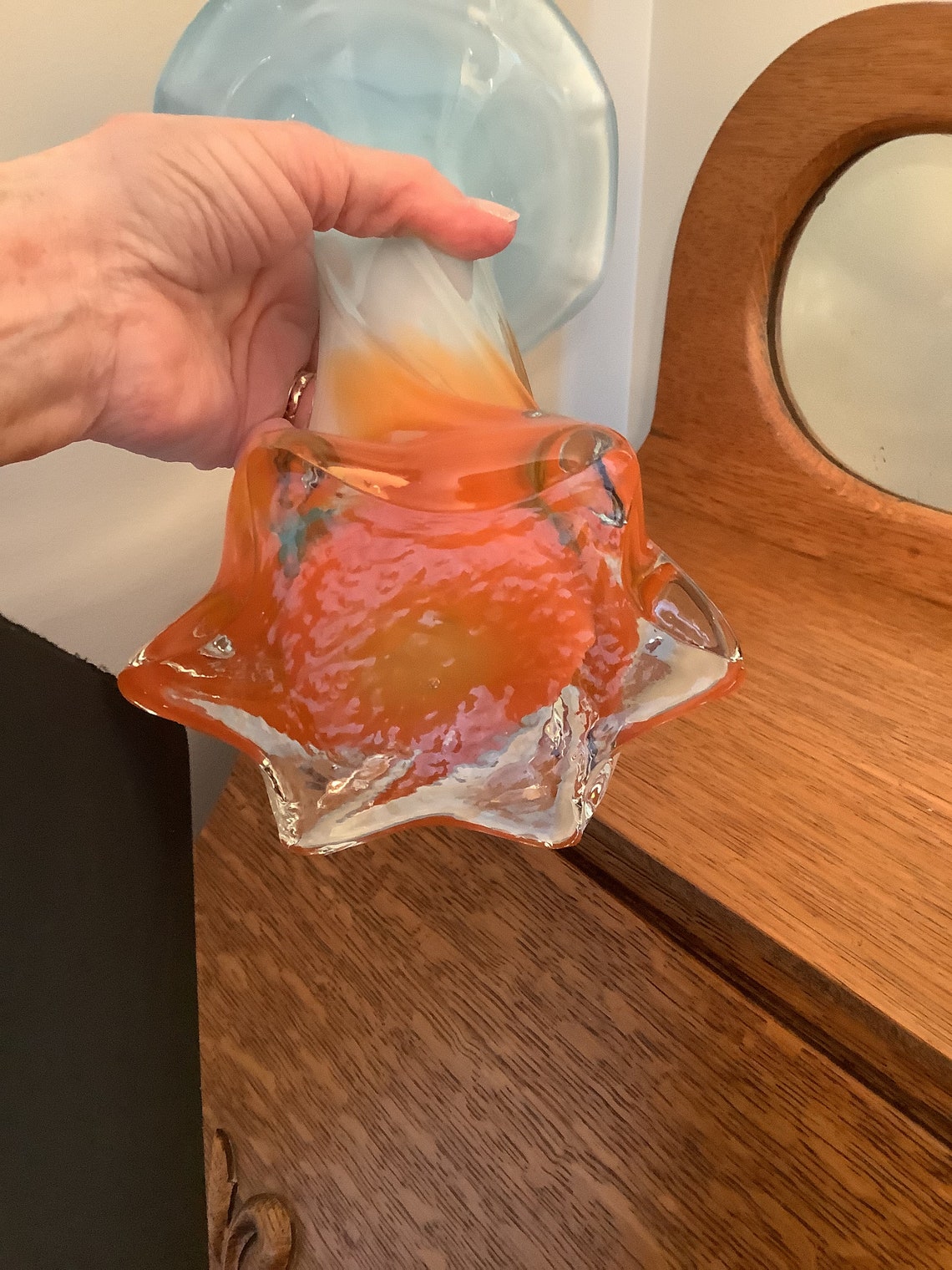 Gorgeous Vintage Murano Style Art Glass Vase Encased Glass - Etsy