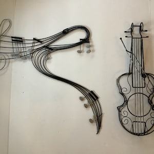 Vintage Musical Metal Art Decor, Musical Score Decor, Vintage Violin ...