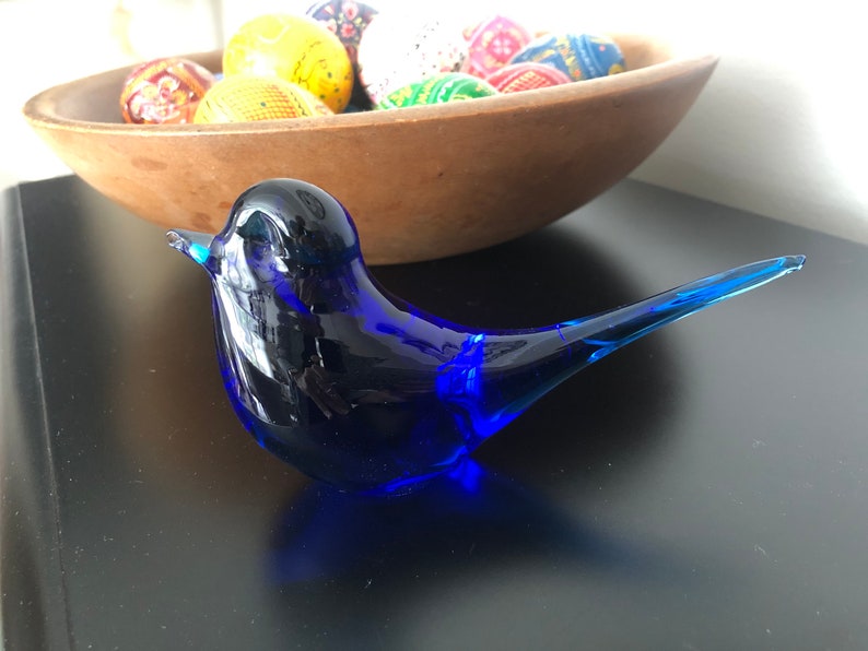 Vintage Cobalt Blue Bird Hand Blown Art Glass Blue Bird Blue - Etsy