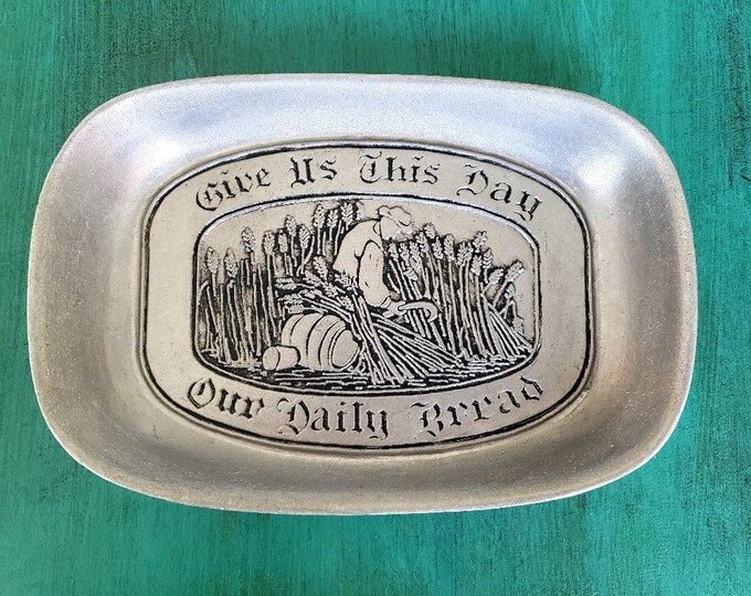 Give Us This Day Our Daily Bread Religious Pewter Tray, Decorative ...