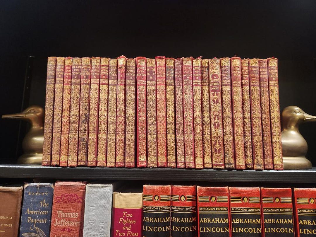 Rudyard Kipling Red Leather Cover Literature Collection (1918-1930), 25 ...
