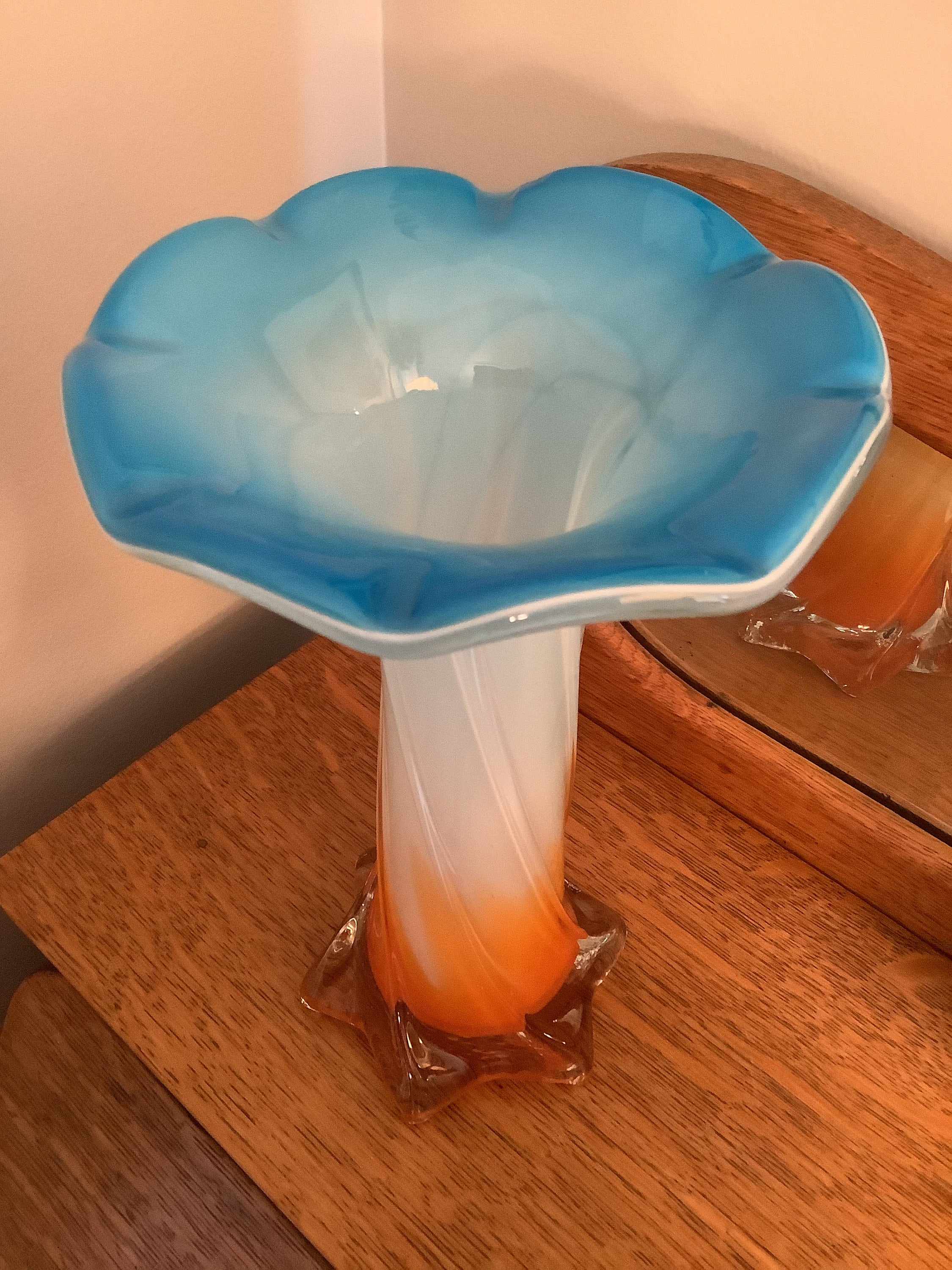 Gorgeous Vintage Murano Style Art Glass Vase Encased Glass - Etsy