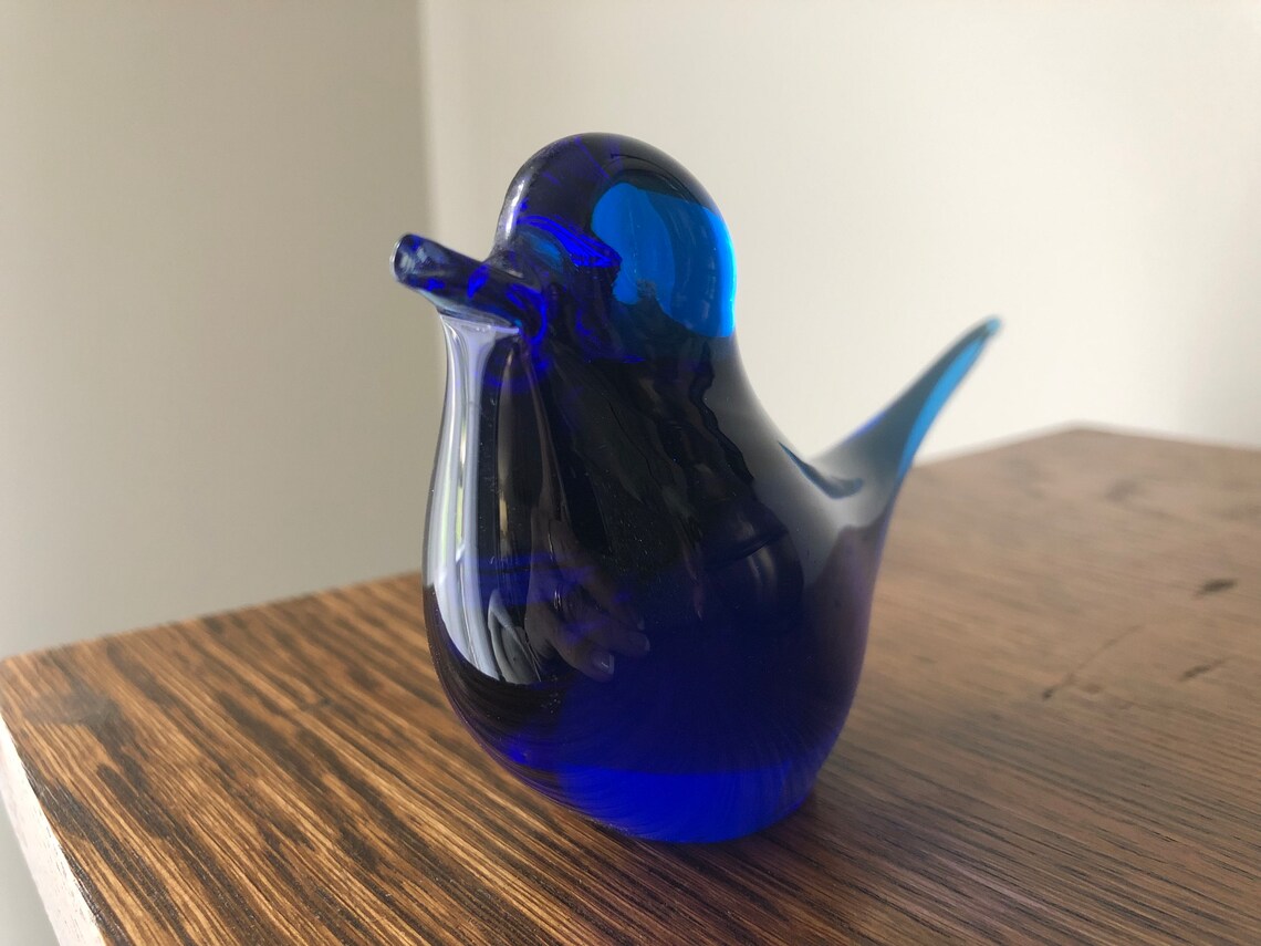 Vintage Cobalt Blue Bird Hand Blown Art Glass Blue Bird Blue - Etsy