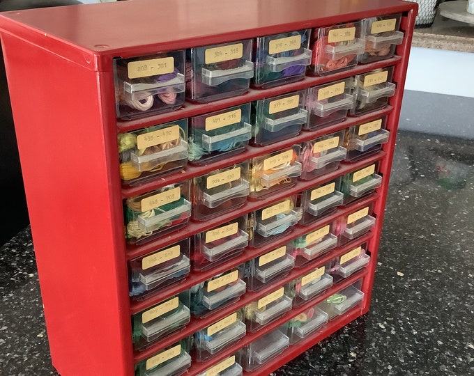 Vintage RAACO 35 Drawer Metal Cabinet, Completely Filled With ...