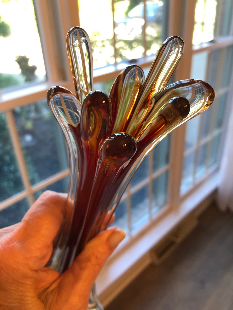 Gorgeous Vintage Blown Art Glass Pulled Finger Stetch Glass - Etsy