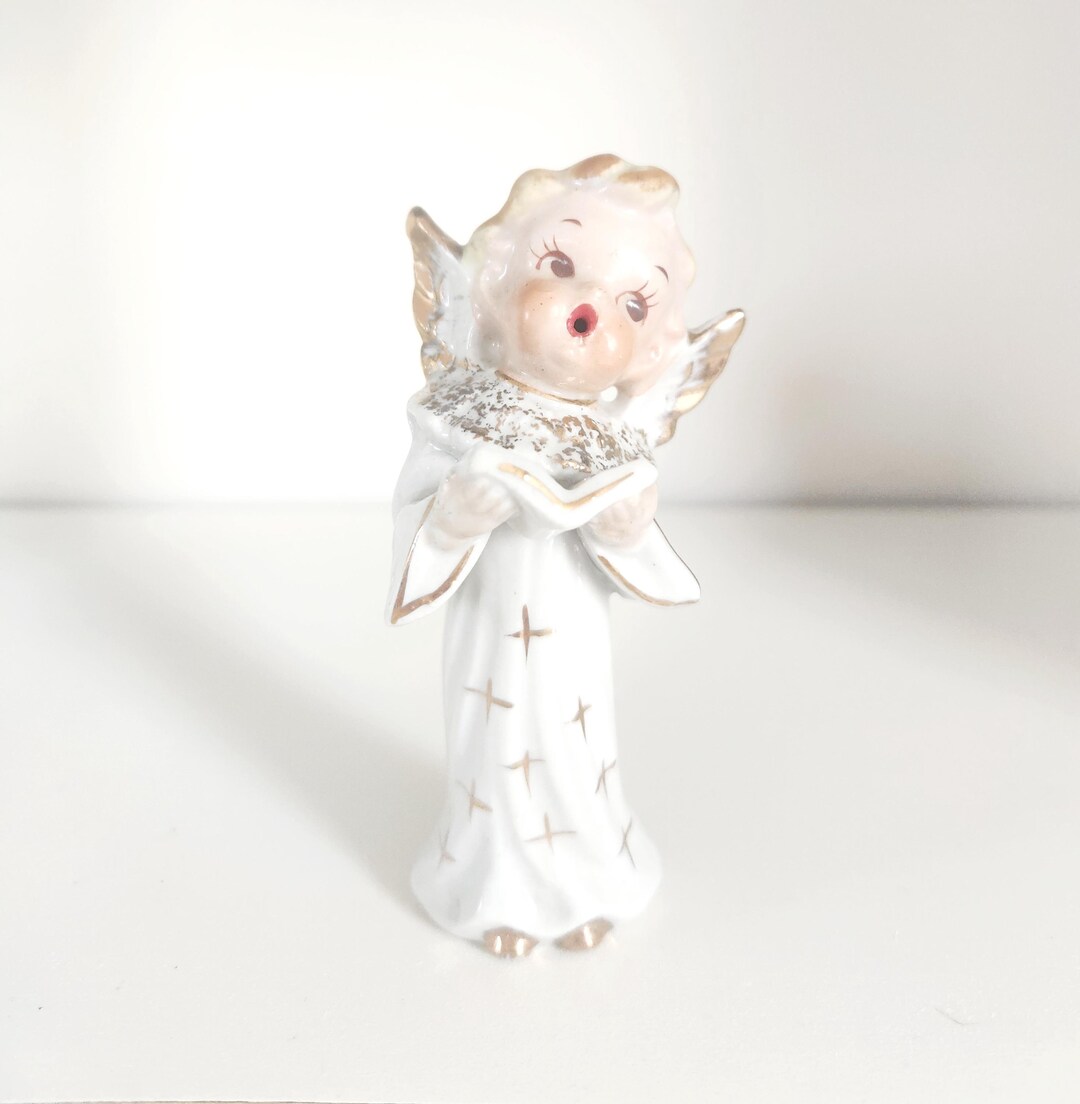 Vintage 1950’s Lefton Porcelain Angel With Book, #99 Lefton Singing ...
