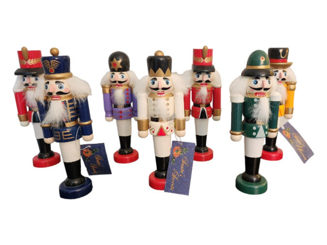 Vintage Nutcracker Figurines, ENESCO Nutcrackers (7), Colorful Nutcracker Statues, ENESCO ...