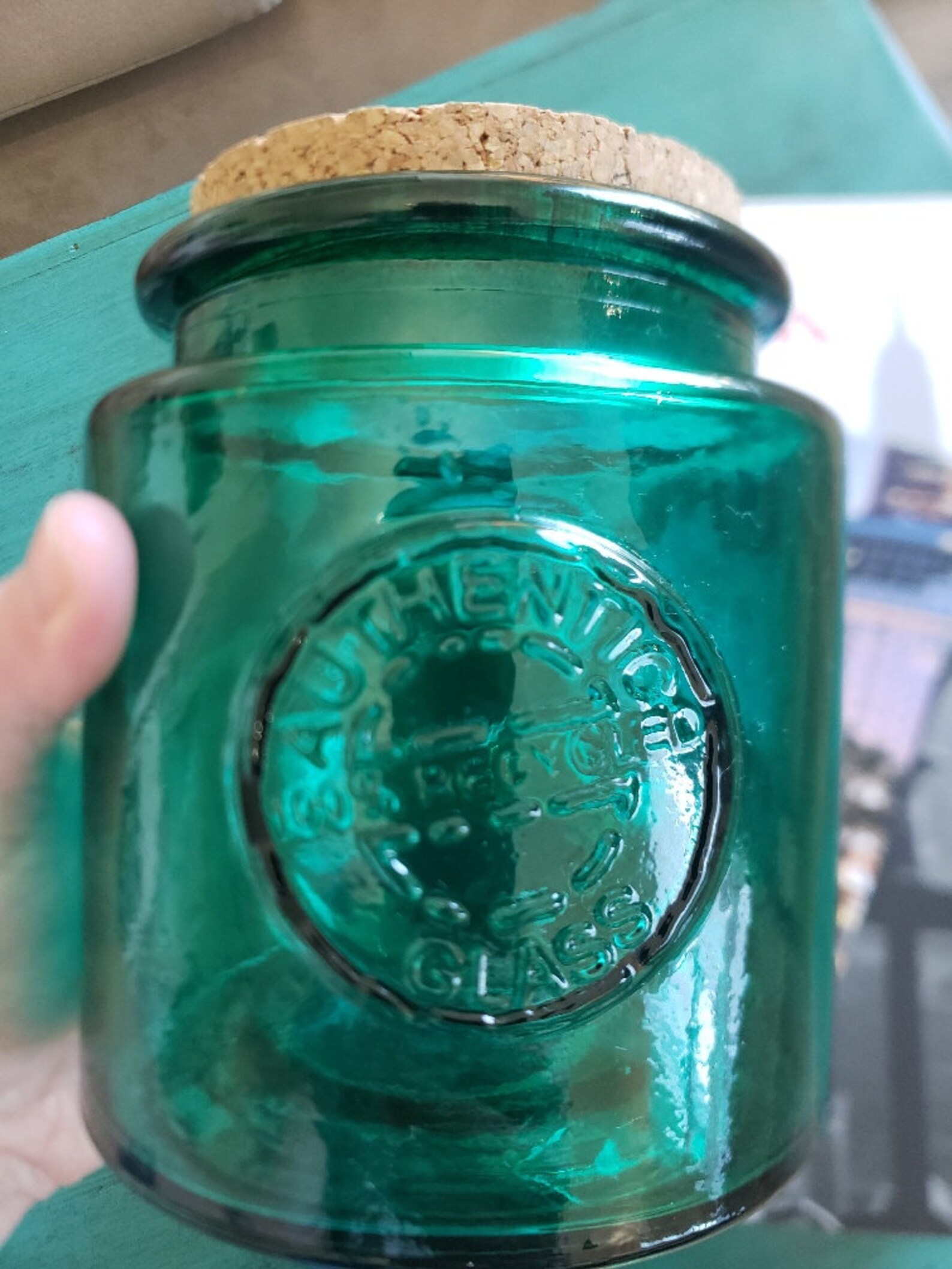 Recycled Green Glass Cannister Vintage Recycled Emerald Green - Etsy