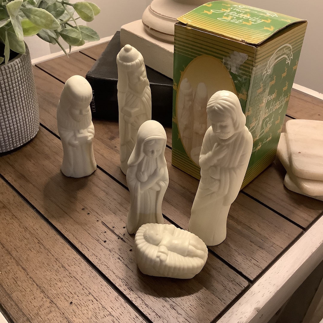 Vintage Nativity Set, Hermitage Pottery Miniature 5 Piece Nativity Set ...