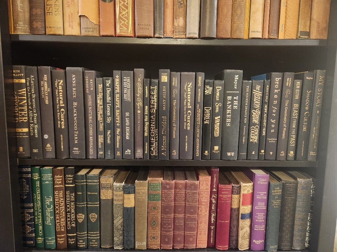 Fill a Bookshelf, Black Books W/ Gold Lettering, Black Books Bundle (28 ...