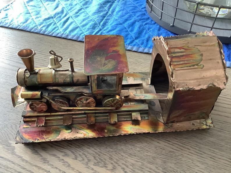 Vintage Berkeley Designs Copper Music Box Train on Track - Etsy