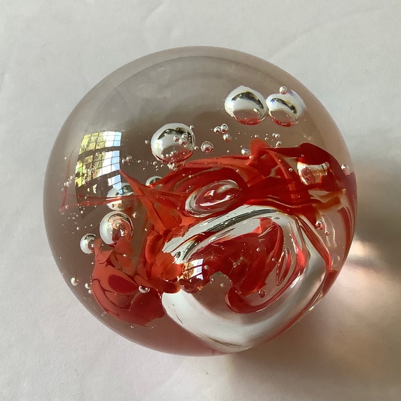 Vintage Glass Paperweight, Desk Paperweight, Micro Mosaic Floral Pill ...